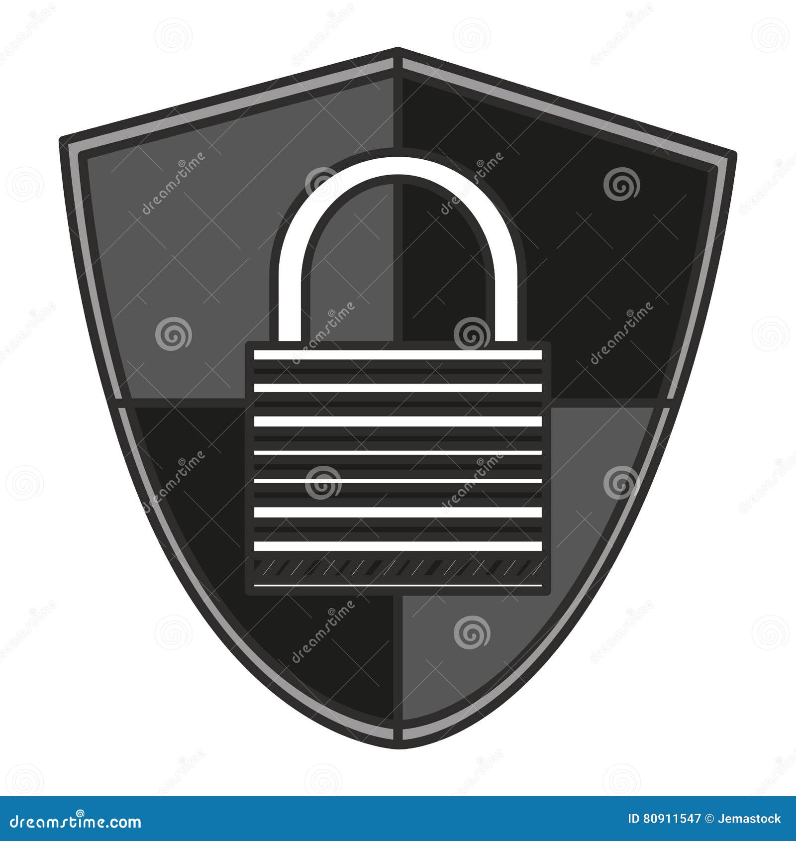 Isolated Padlock Inside Shield Design Stock Vector - Illustration of ...
