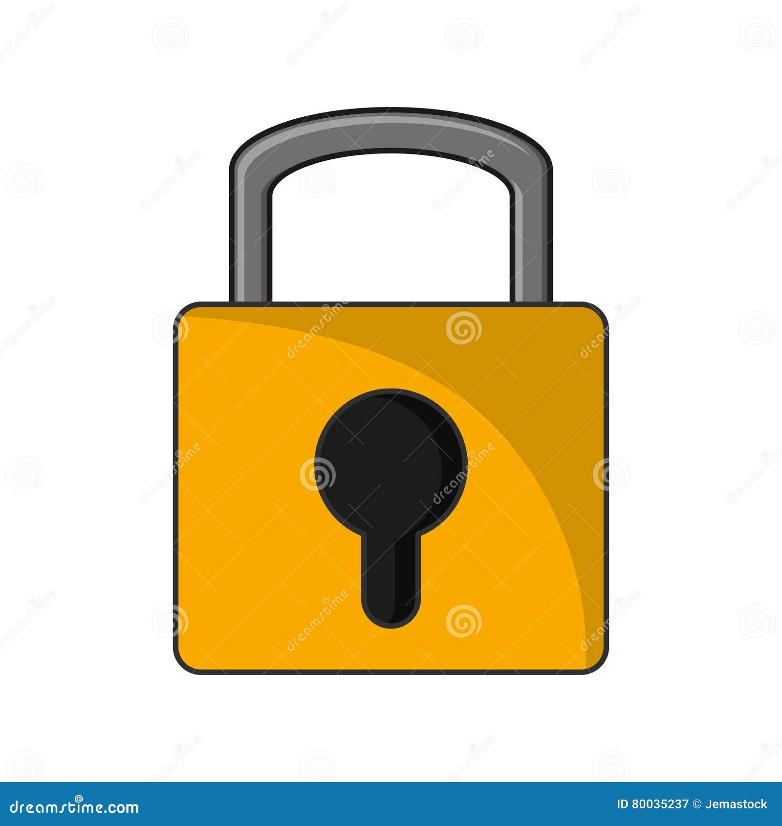 Isolated Padlock of Security System Design Stock Vector - Illustration ...