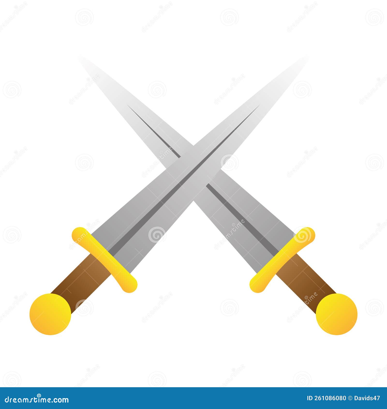 Isolated Pair of Dagger Weapons Medieval Icon Vector Stock Vector ...