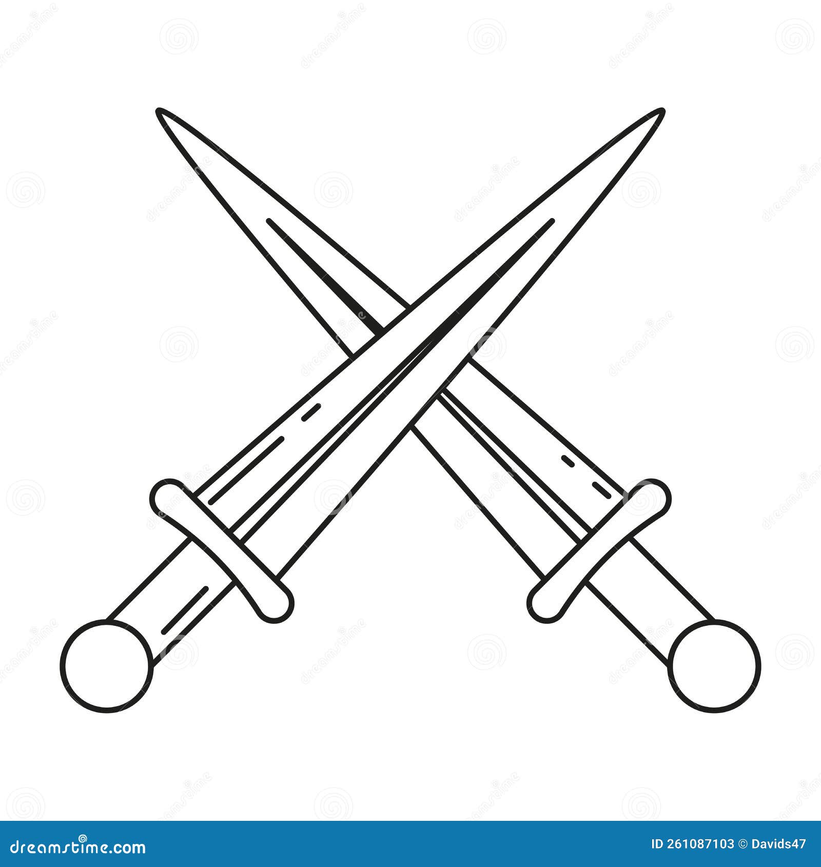 Isolated Pair of Dagger Weapons Medieval Icon Vector Stock Vector ...
