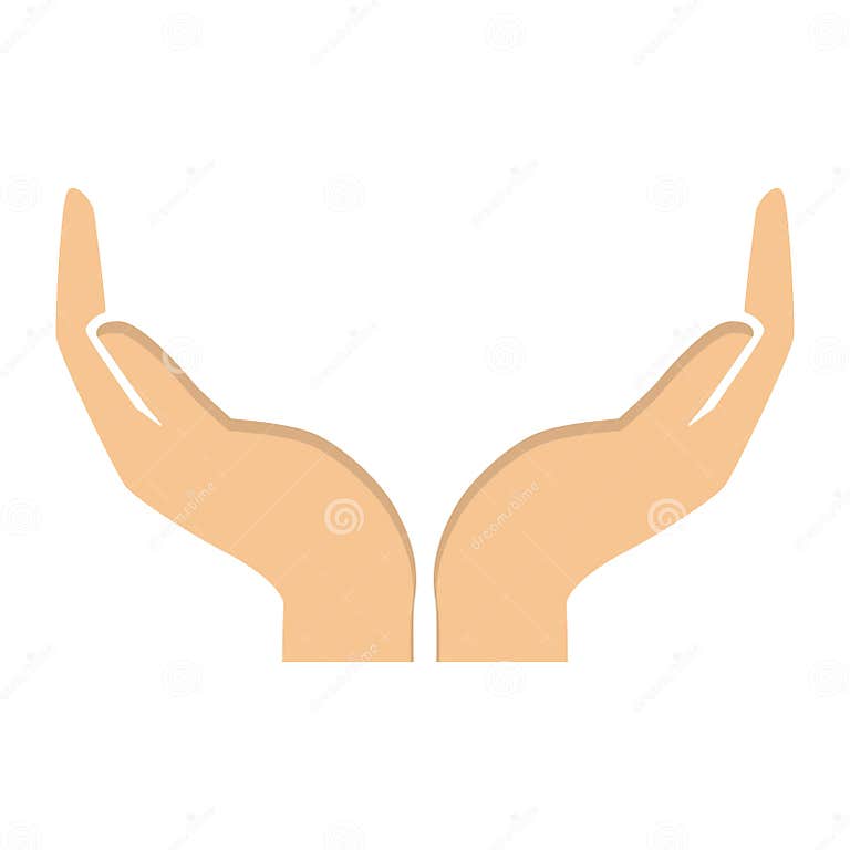 Isolated Pair of Empty Hands Doing a Holding Gesture Vector Stock ...