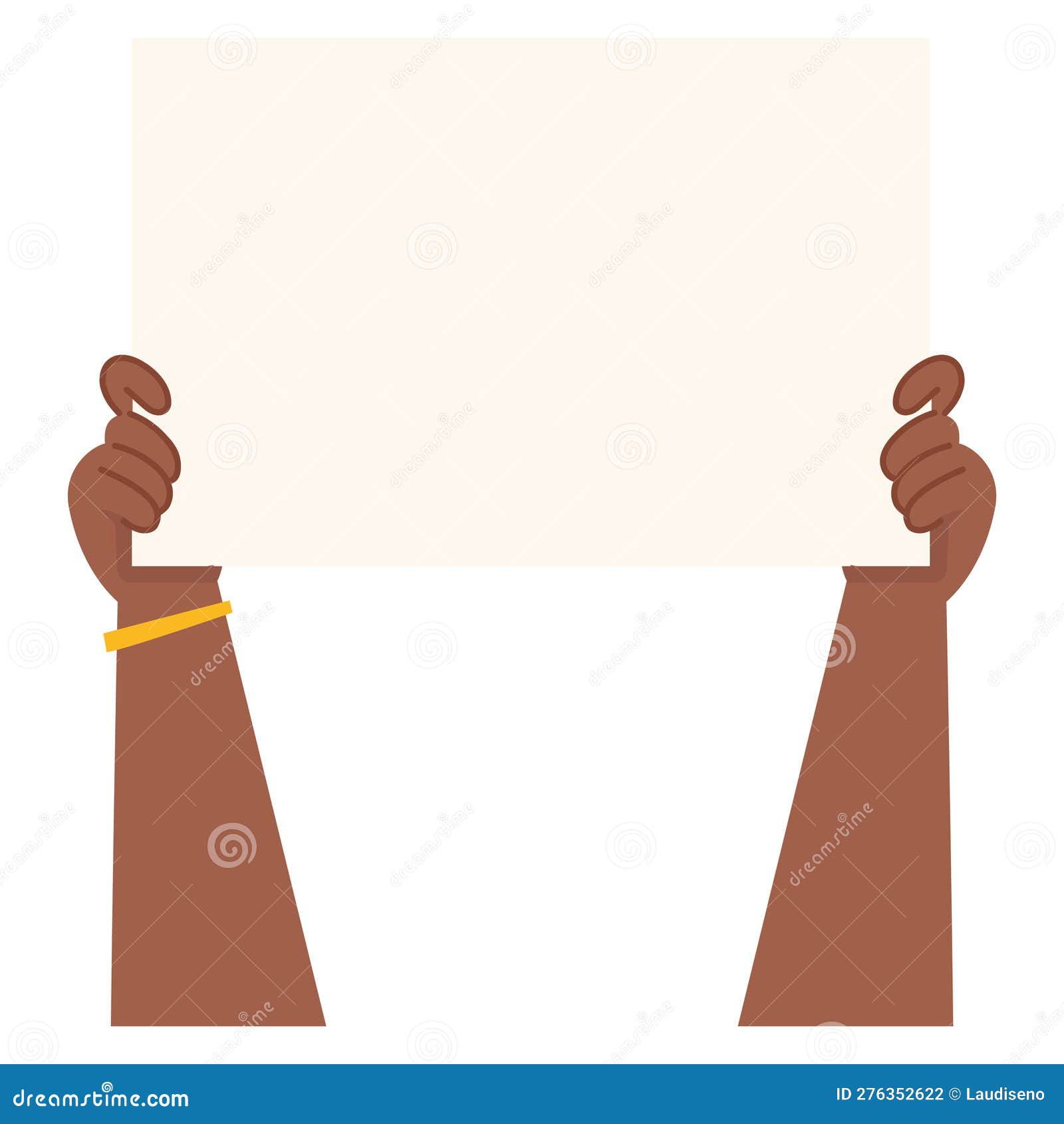 Isolated Pair of Hands Holding an Empty Protest Sign Vector Stock ...