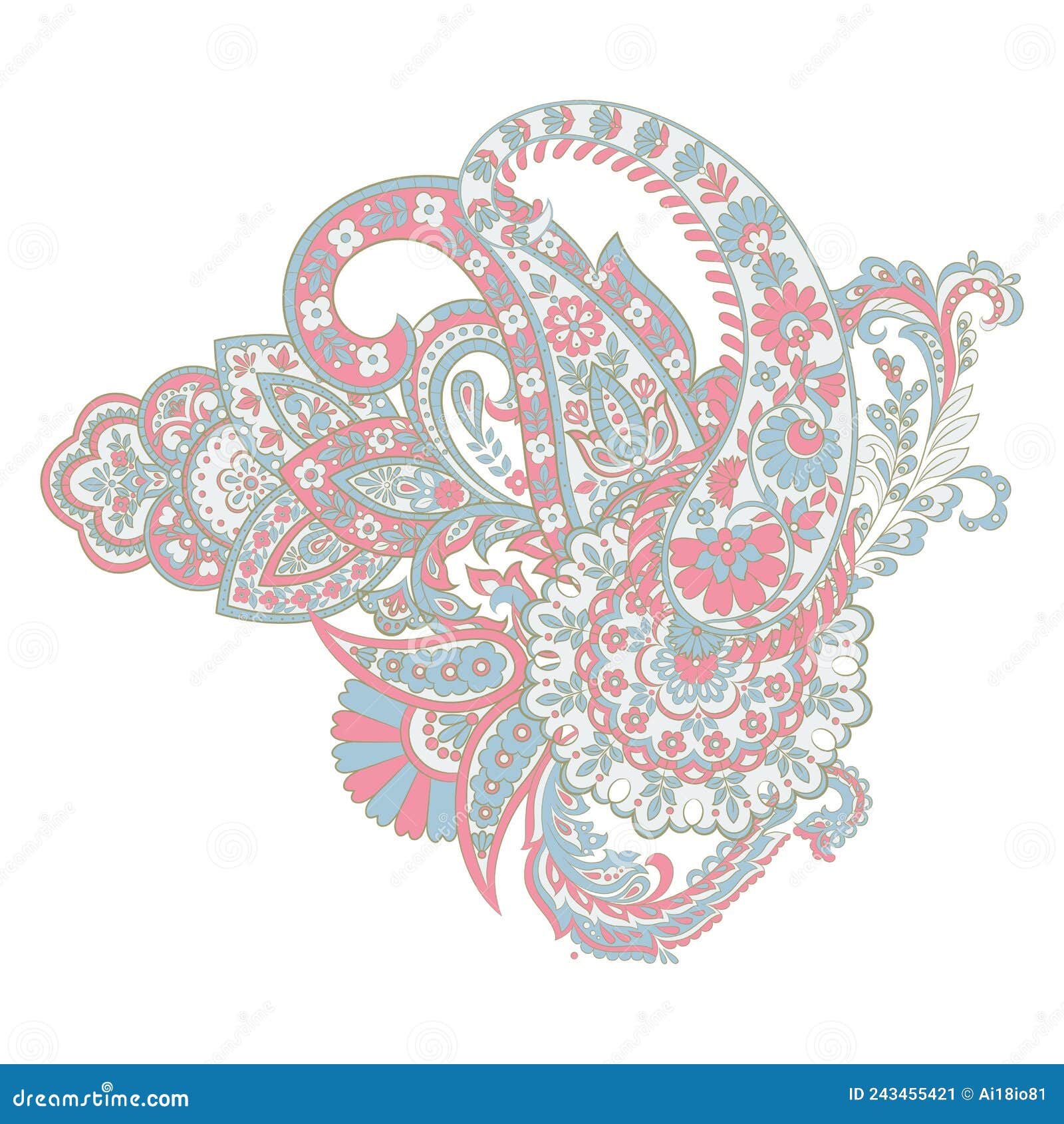 Isolated Paisley Ornament. Vector Illustration. Stock Vector ...
