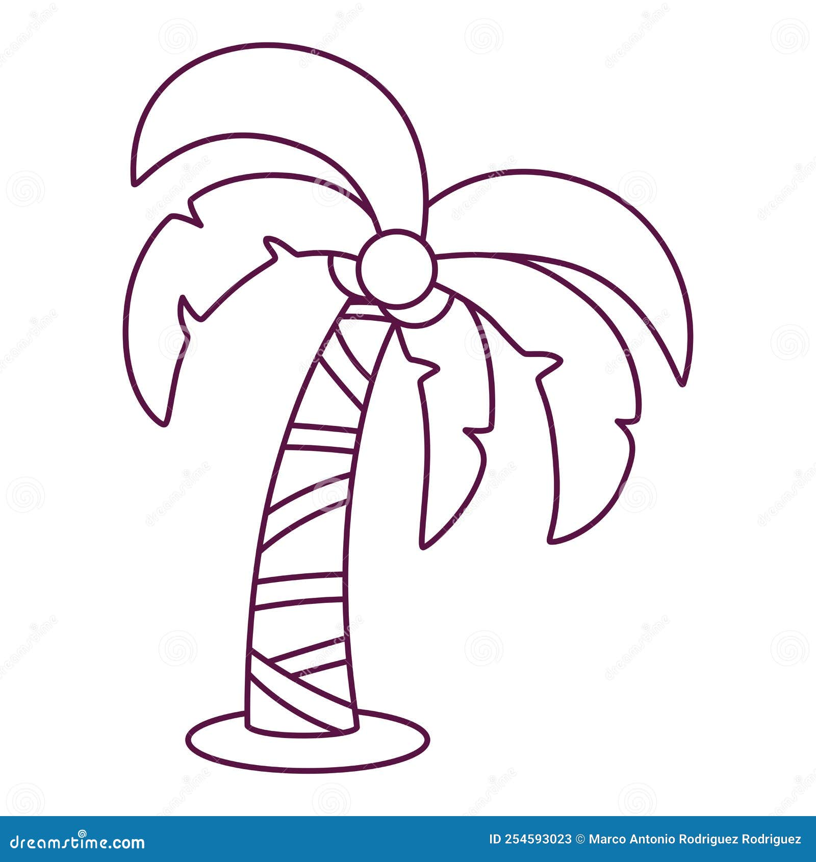 Isolated Palm Draw Beach Vector Illustration Stock Vector ...