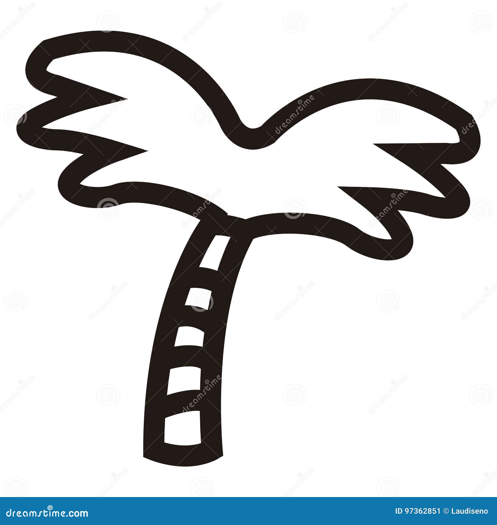 Isolated palm tree outline stock vector. Illustration of cute - 97362851