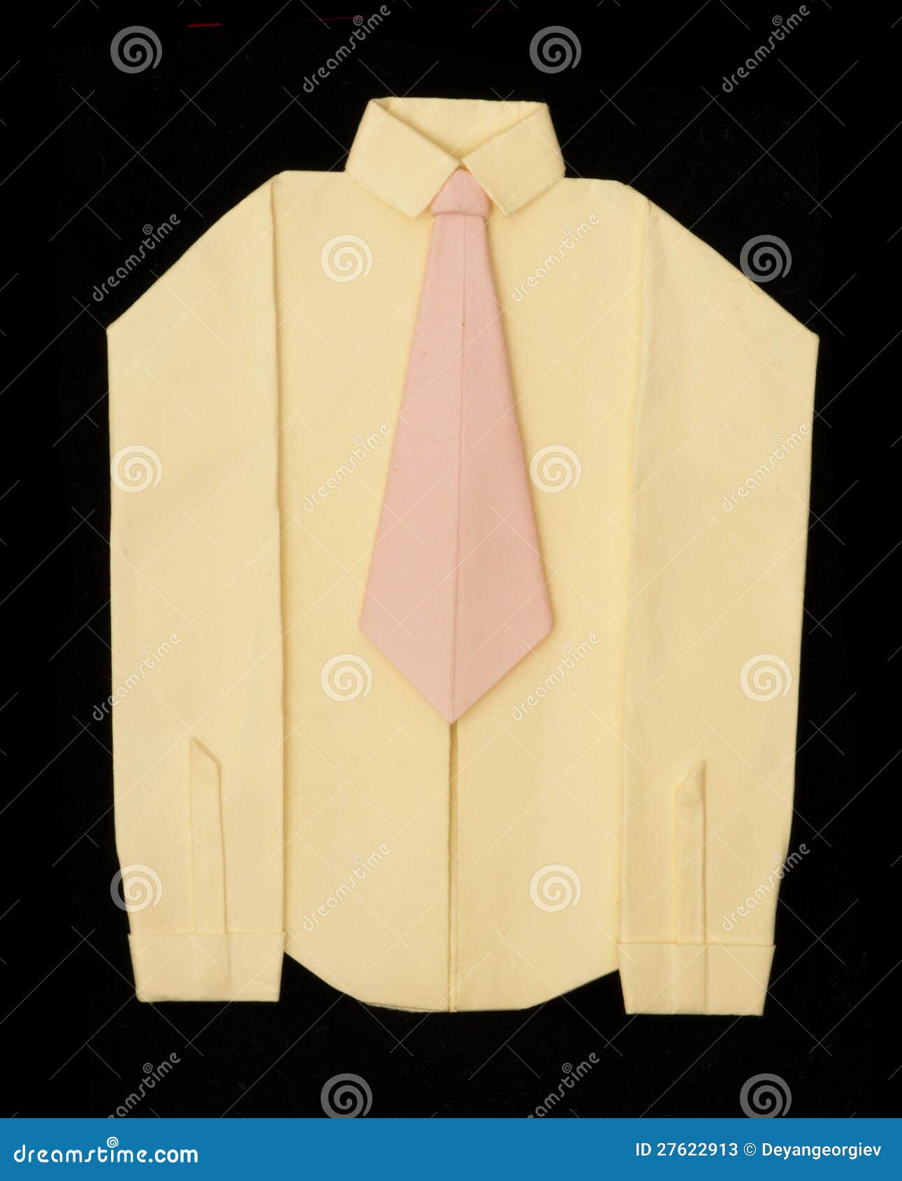 Isolated Paper Made Shirt with Long Sleeves. Stock Image - Image of ...