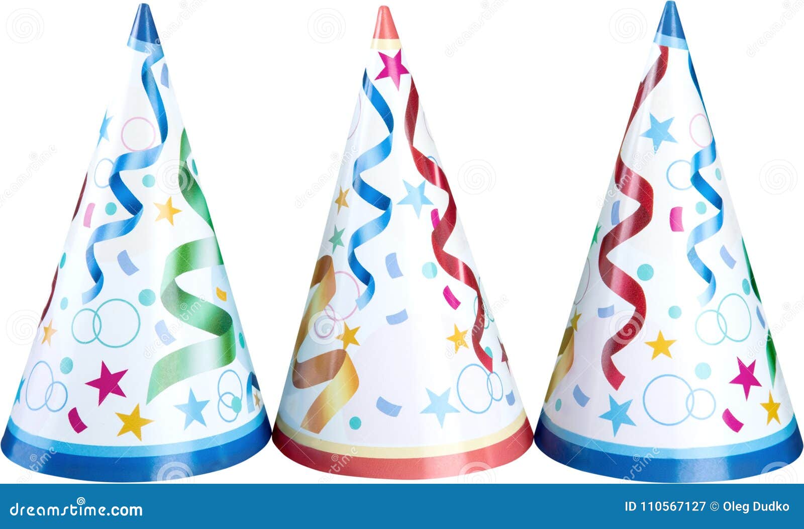 Party Hats Isolated on White Stock Image - Image of colorful, pleasure ...
