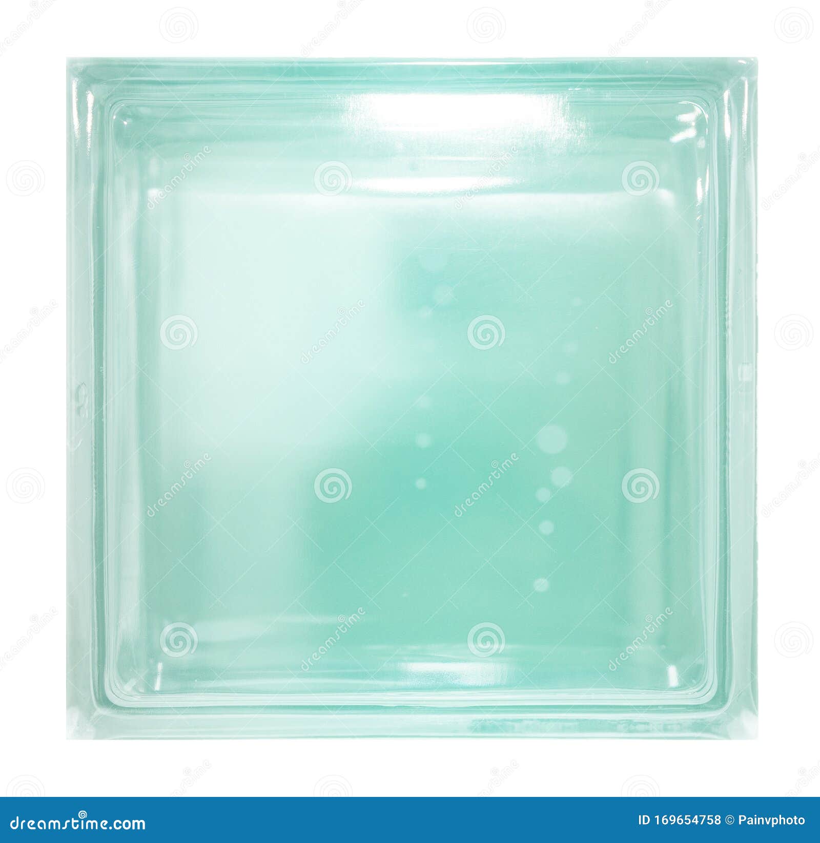 Isolated Pastel Green Light Transparent Square Mirror Cube Glass Block ...