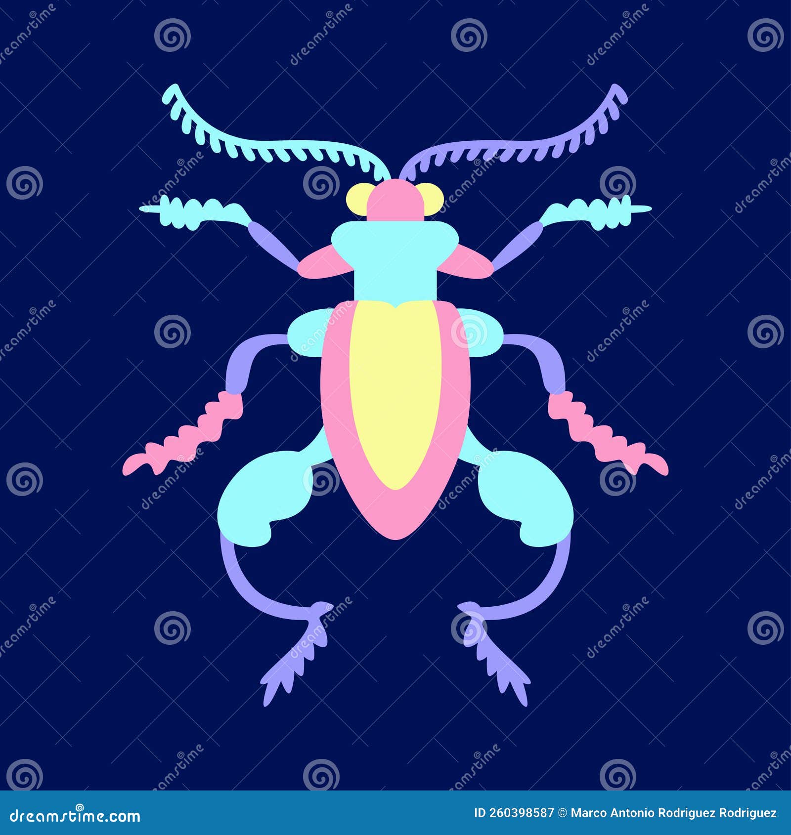 Isolated Pastry Colored Cricket Bug Icon Vector Stock Vector ...