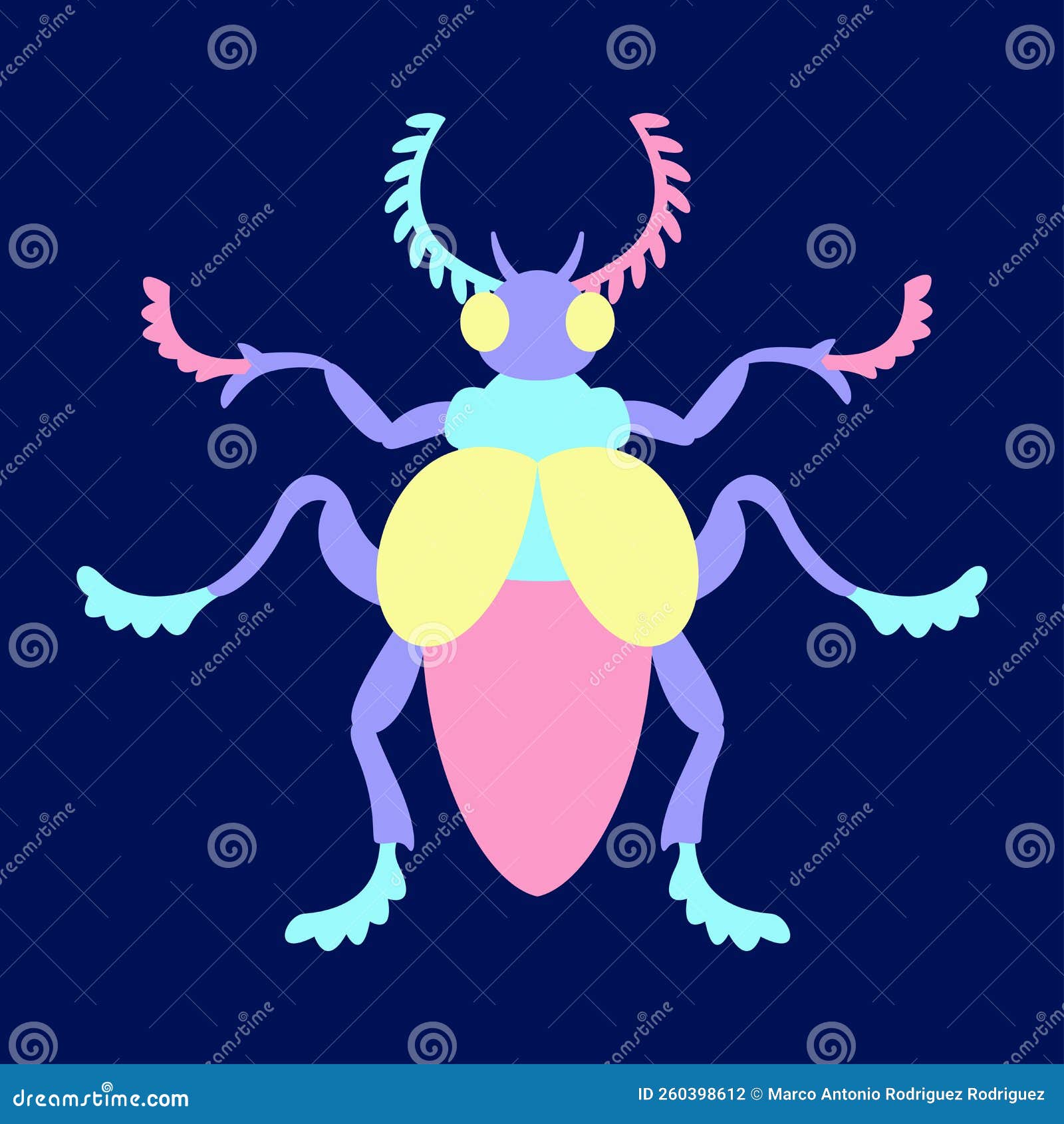 Isolated Pastry Colored Cricket Bug Icon Vector Stock Vector ...