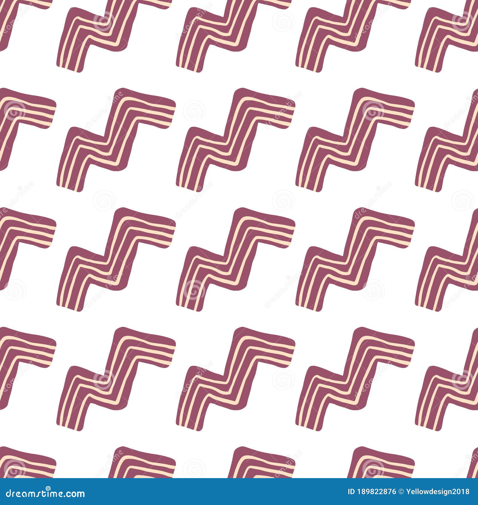 Isolated Pattern with Purple Zigzag Elements on White Background ...