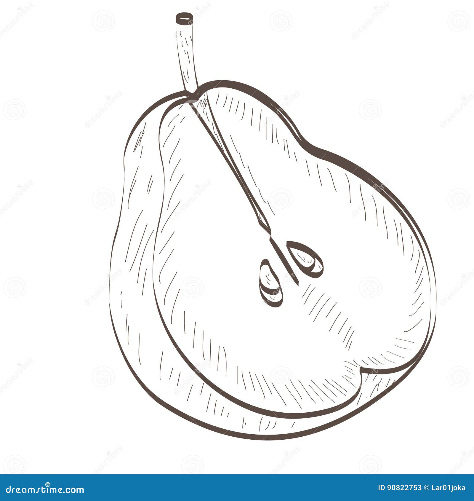 Isolated pear cut outline stock vector. Illustration of tropical - 90822753