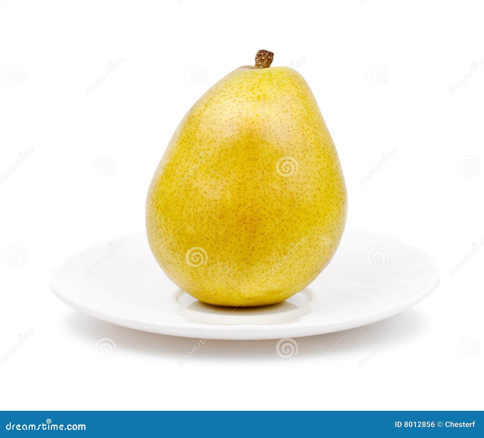 Isolated pear on the plate stock photo. Image of dessert - 8012856