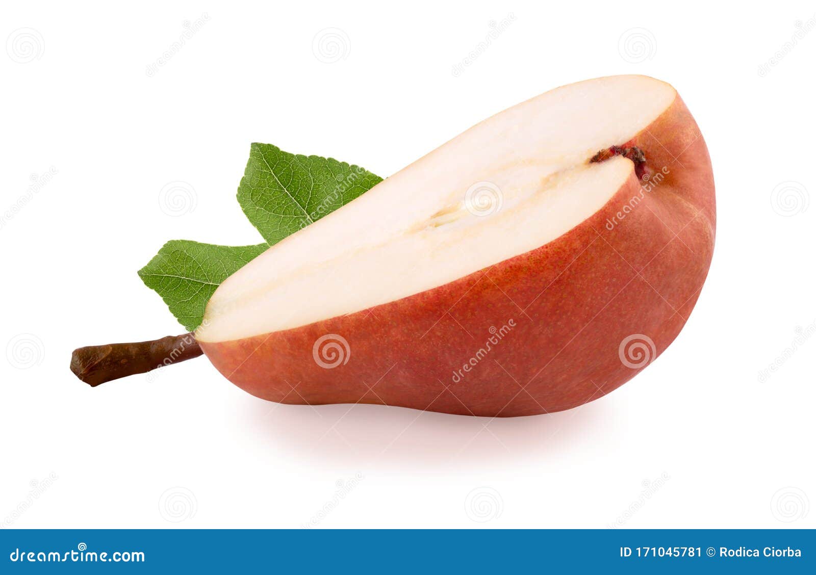 Half Yellow and Red Pear Fruit Isolated on White Stock Image - Image of ...