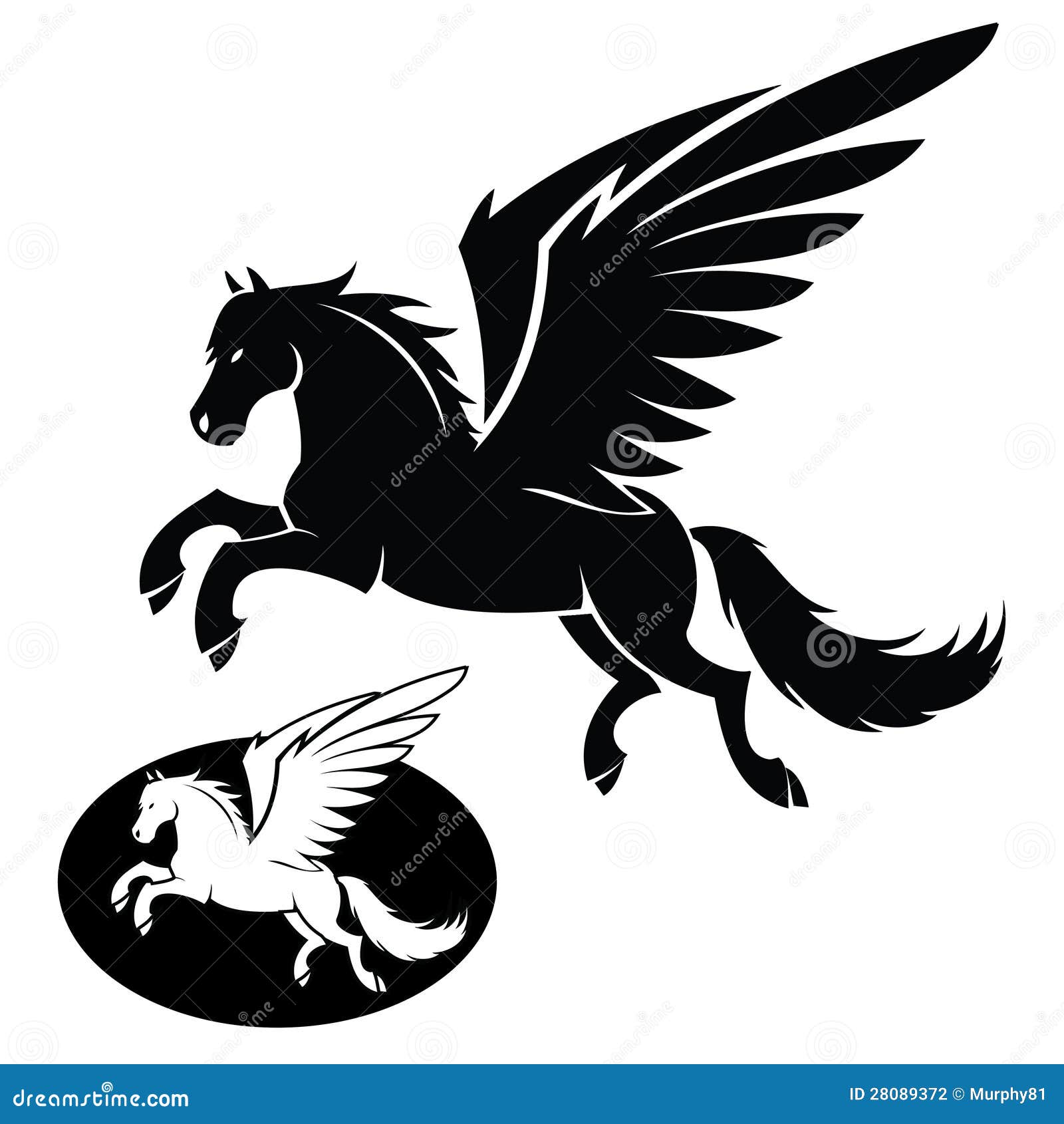 Isolated pegasus stock vector. Illustration of mare, mythology - 28089372
