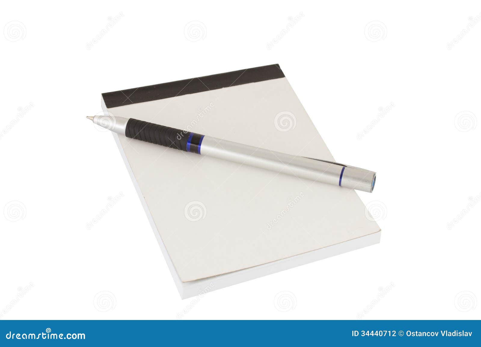 Isolated Pen and Clear Notebook Stock Photo - Image of lined, list ...