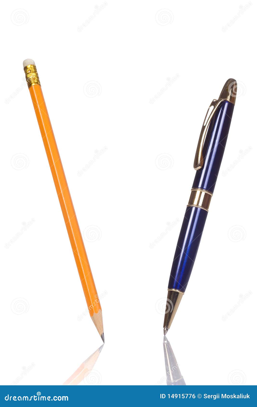 Isolated pencil and pen stock photo. Image of black, pencil - 14915776