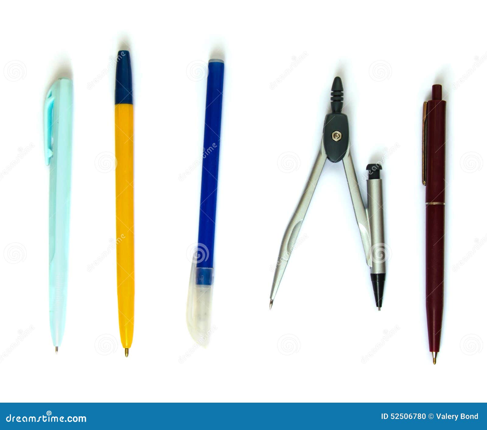 Isolated Pens and Compasses Stock Photo - Image of industry, digital ...