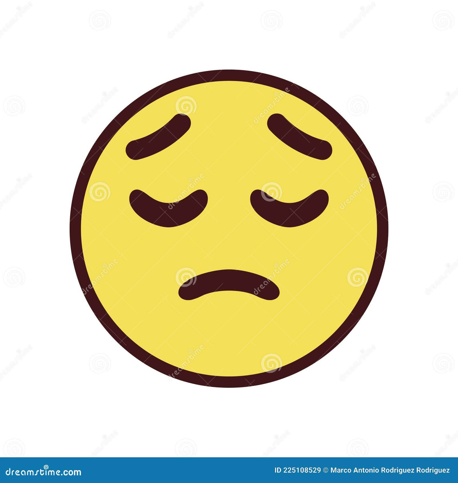 Isolated Pensive Emoji Face Icon Stock Vector - Illustration of ...