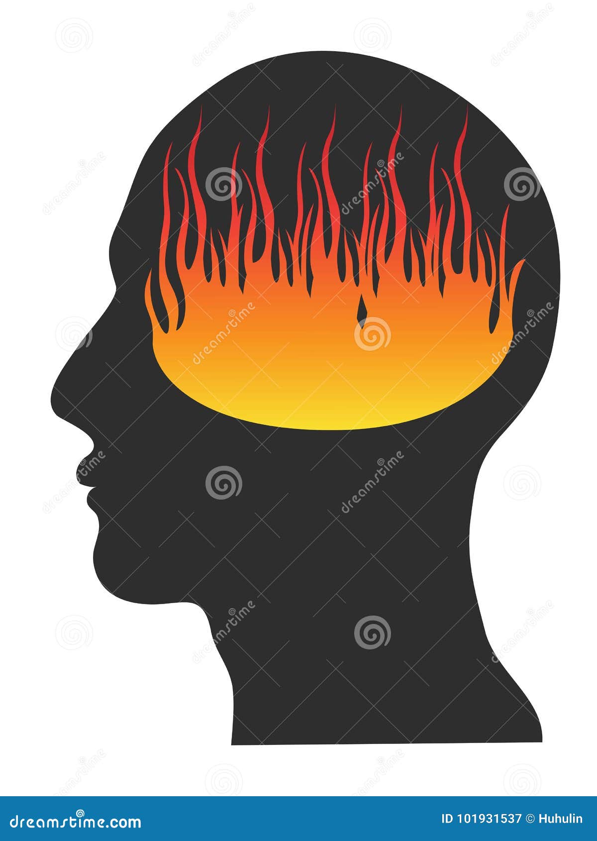 Head Fire Logo Concept, Mind Fire Logo, Spirit Mindset Logo, Flame Head ...