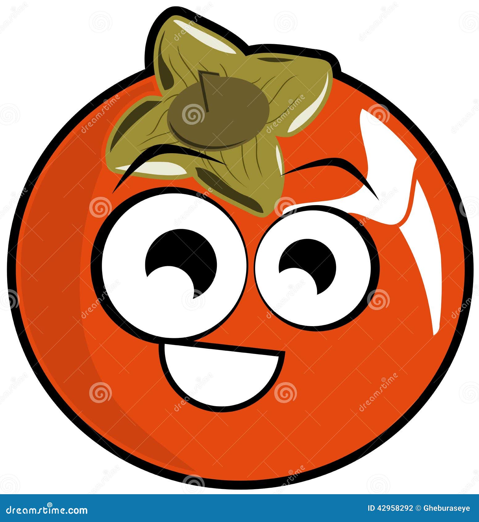 Isolated Persimmon Fruit in a Cartoon Version Stock Vector ...