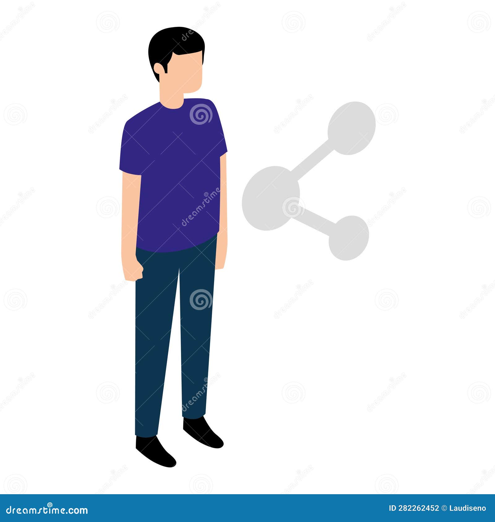 Isolated Person with a Share Link Icon Vector Stock Vector ...
