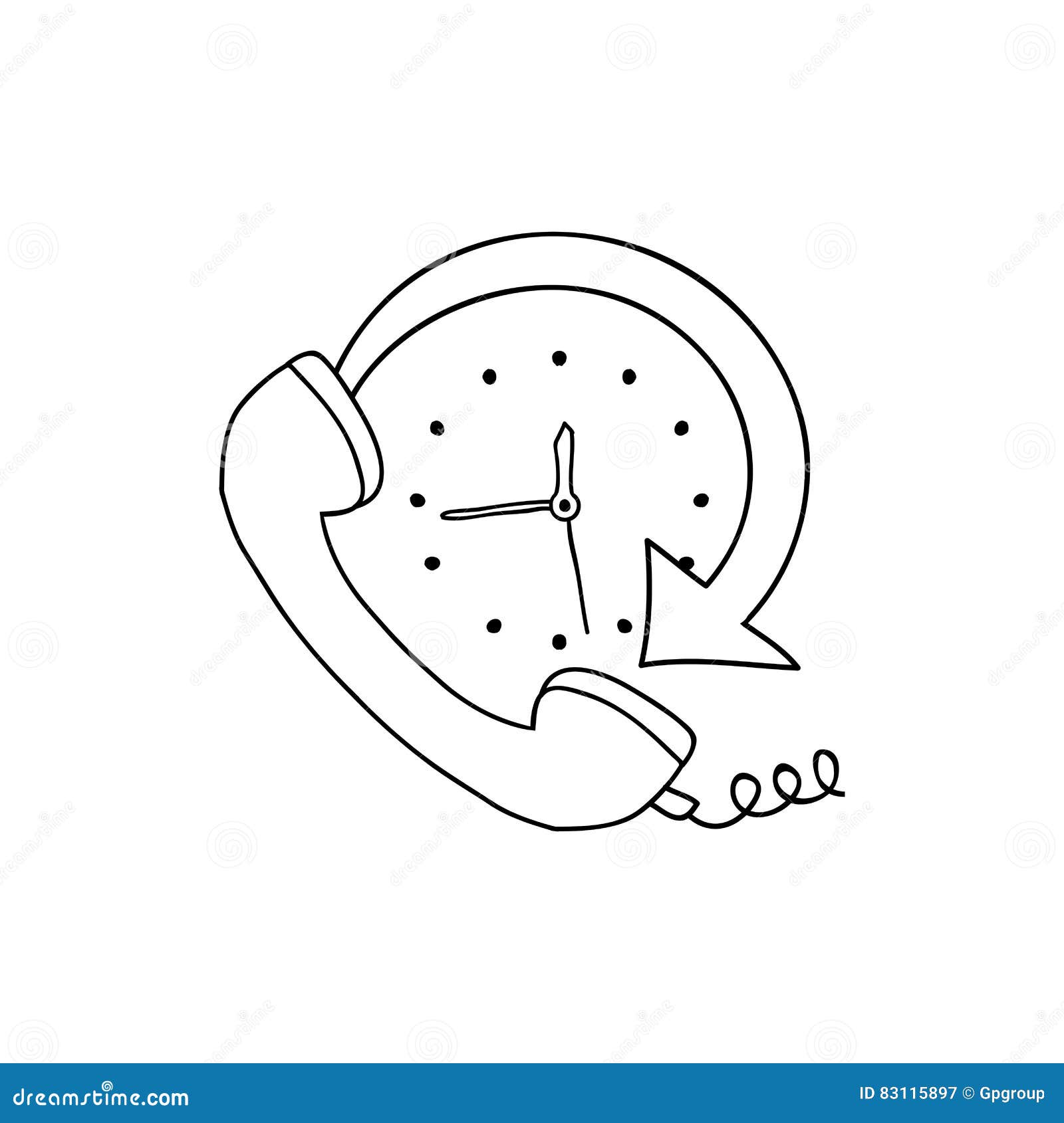 Isolated Phone and Clock Design Stock Vector - Illustration of ...