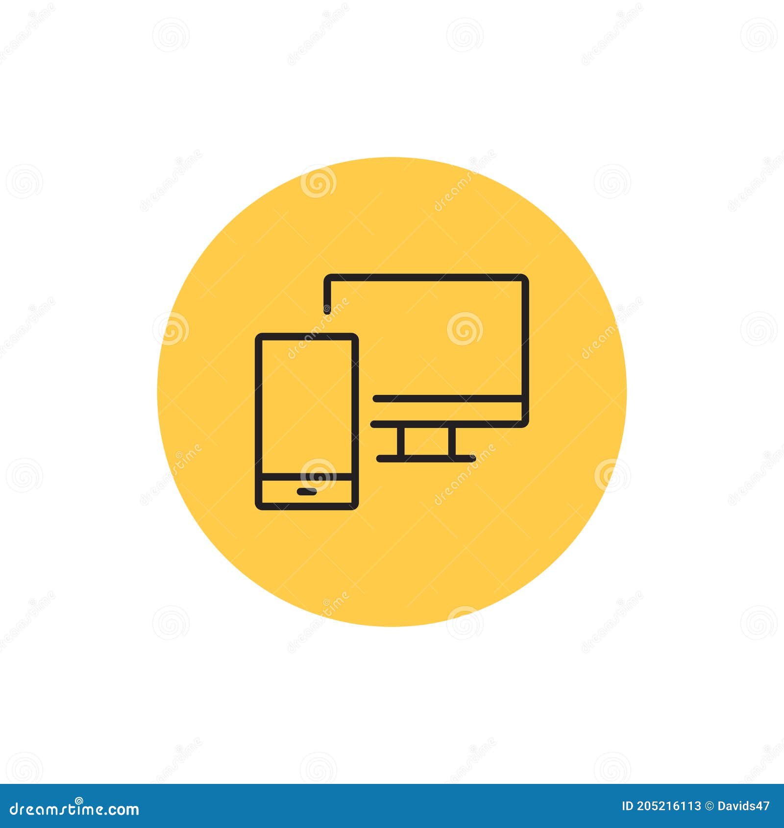 Isolated Phone and Computer Yellow Logo Stock Vector - Illustration of ...