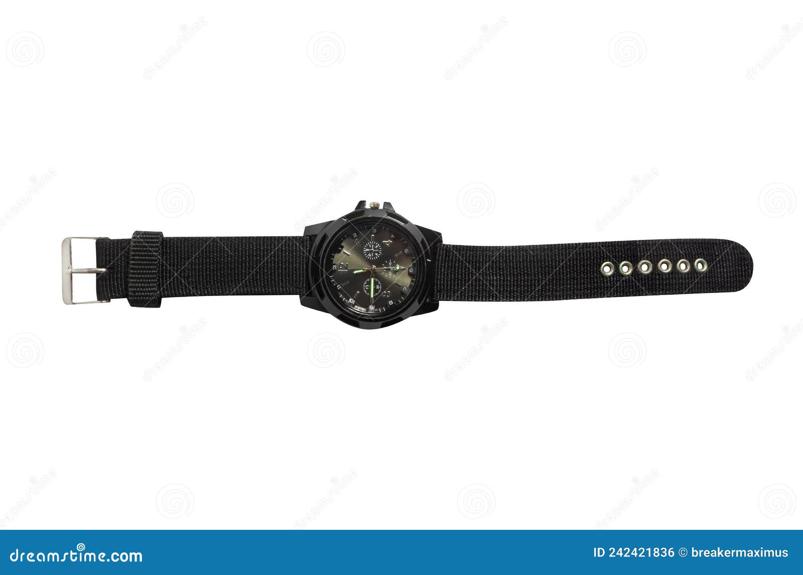 Isolated Photo of Black Tactical Watch Stock Photo - Image of equipment ...