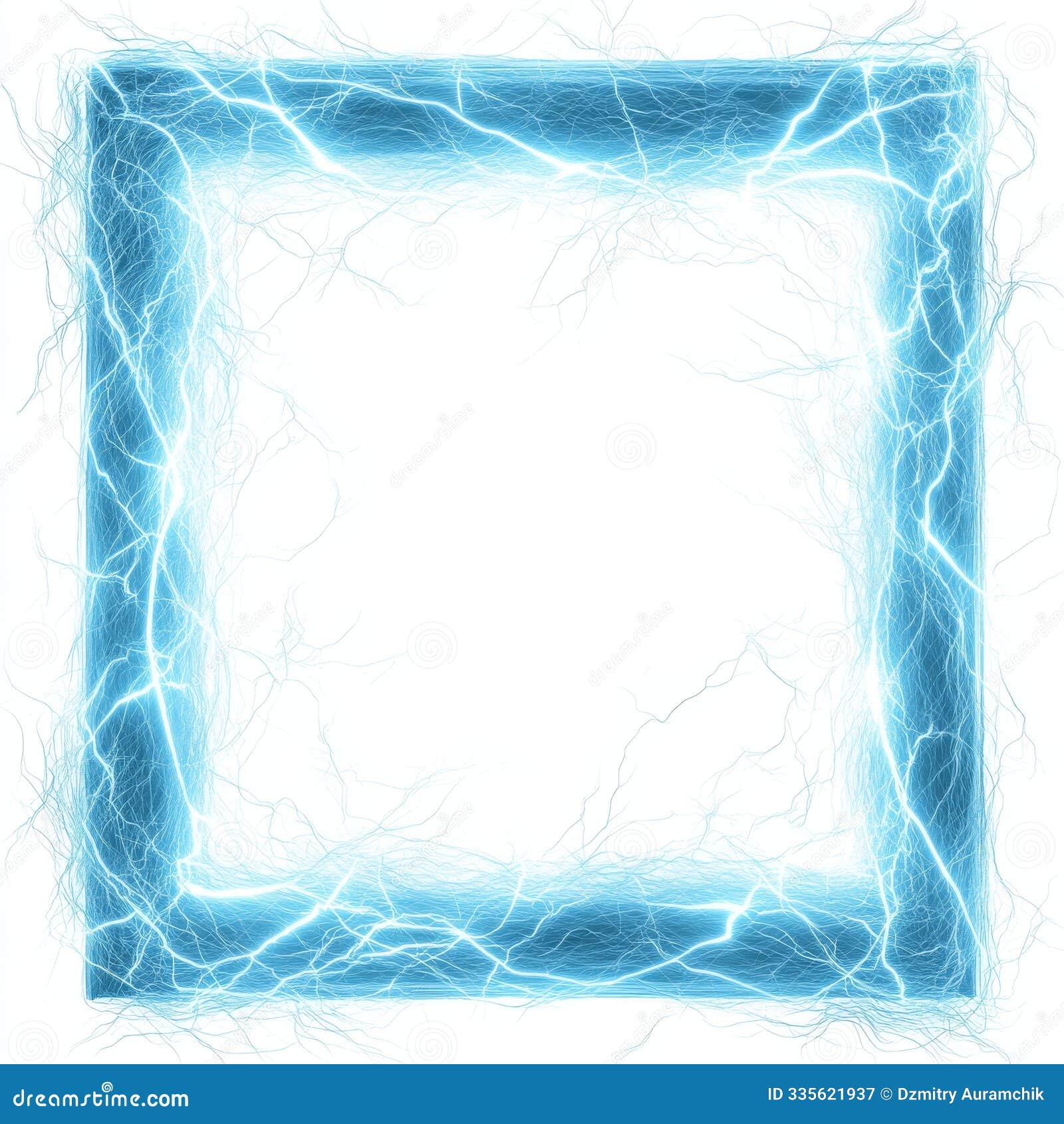 Isolated Photo Frames with Thunderbolt Impact on White Background, Blue ...