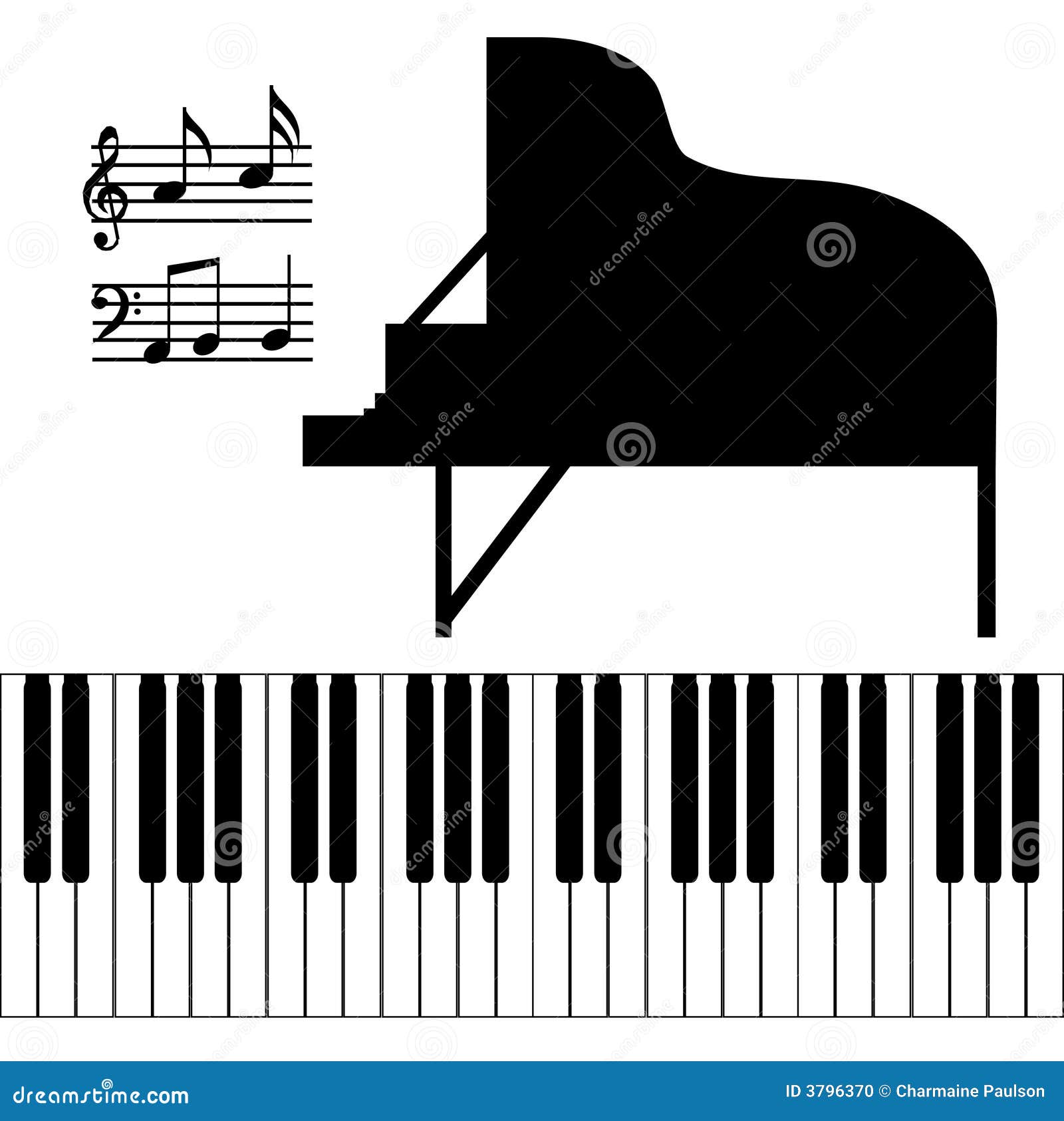Isolated Piano Vector stock vector. Illustration of pitch - 3796370