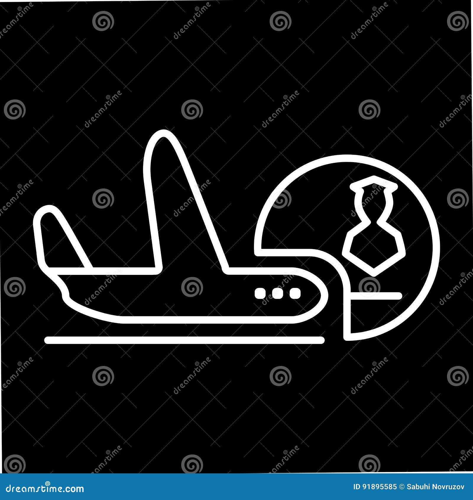 Isolated Pictogram Pilot Design Stock Vector - Illustration of airplane ...