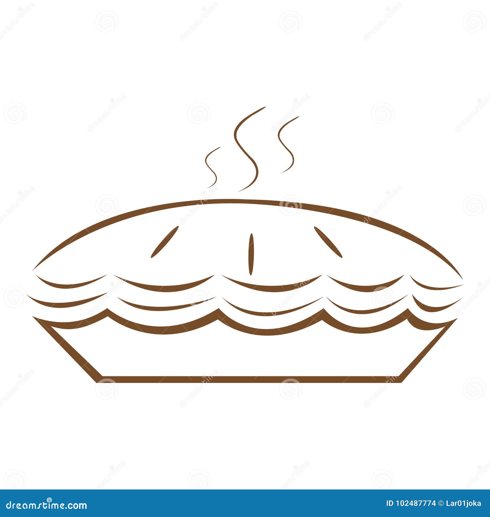Isolated pie outline stock vector. Illustration of snack - 102487774