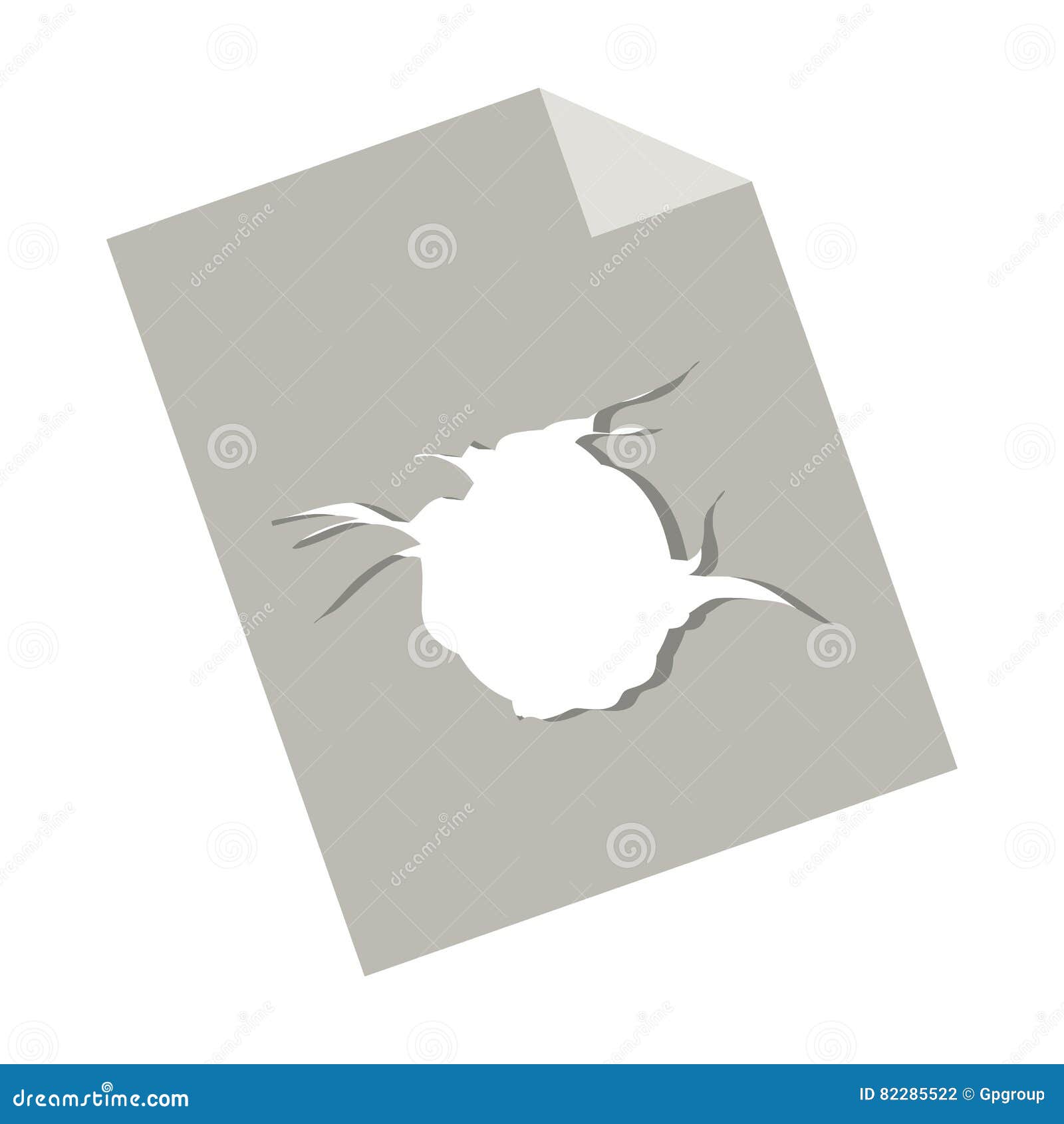 Isolated Piece of Paper with Hole Design Stock Vector - Illustration of ...