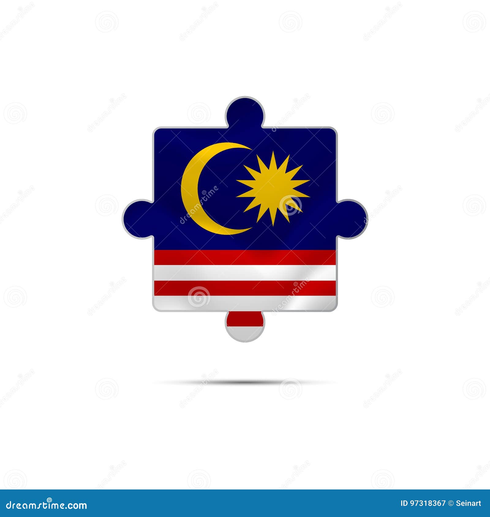 Isolated Piece of Puzzle with the Malaysia Flag. Vector. Stock ...
