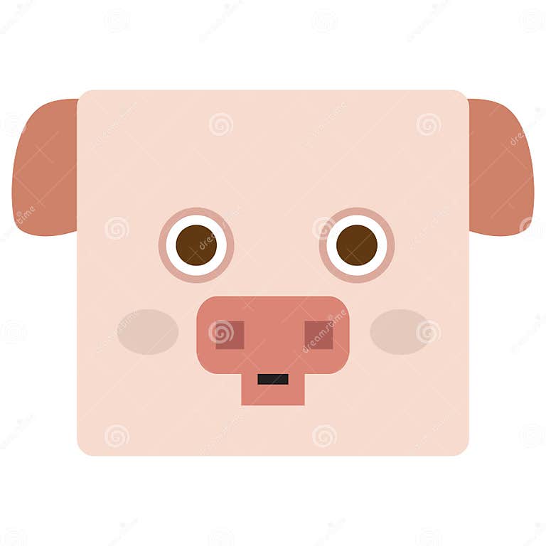 Isolated pig face stock vector. Illustration of happy - 96289851