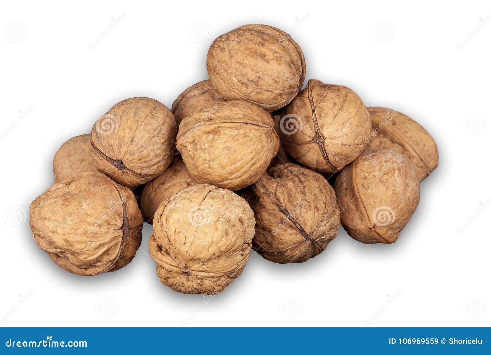 Isolated Pile of Walnuts Stacked Stock Image - Image of natural, nuts ...