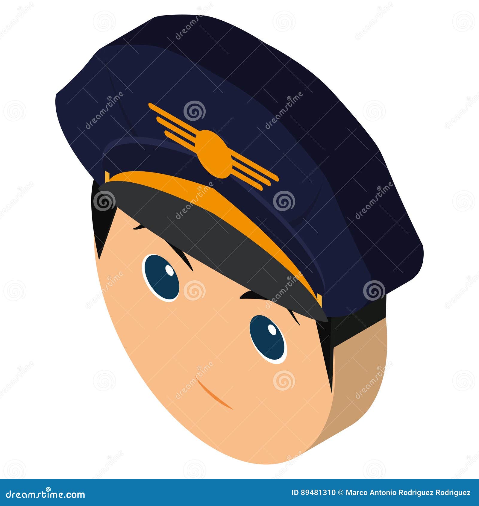 Isolated Pilot Avatar Cartoon Vector Illustration | CartoonDealer.com ...