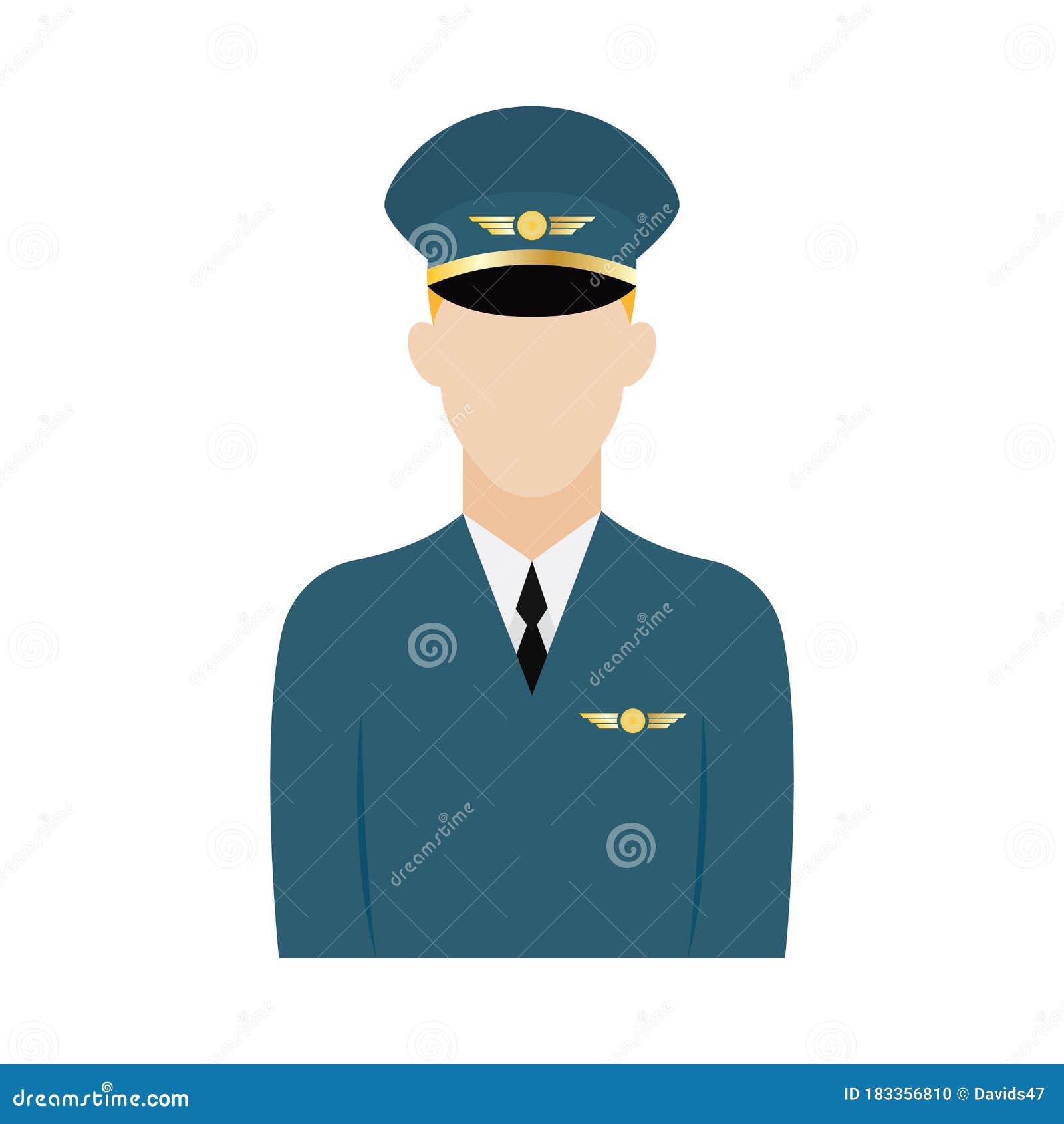 Isolated Pilot Avatar Cartoon Vector Illustration | CartoonDealer.com ...
