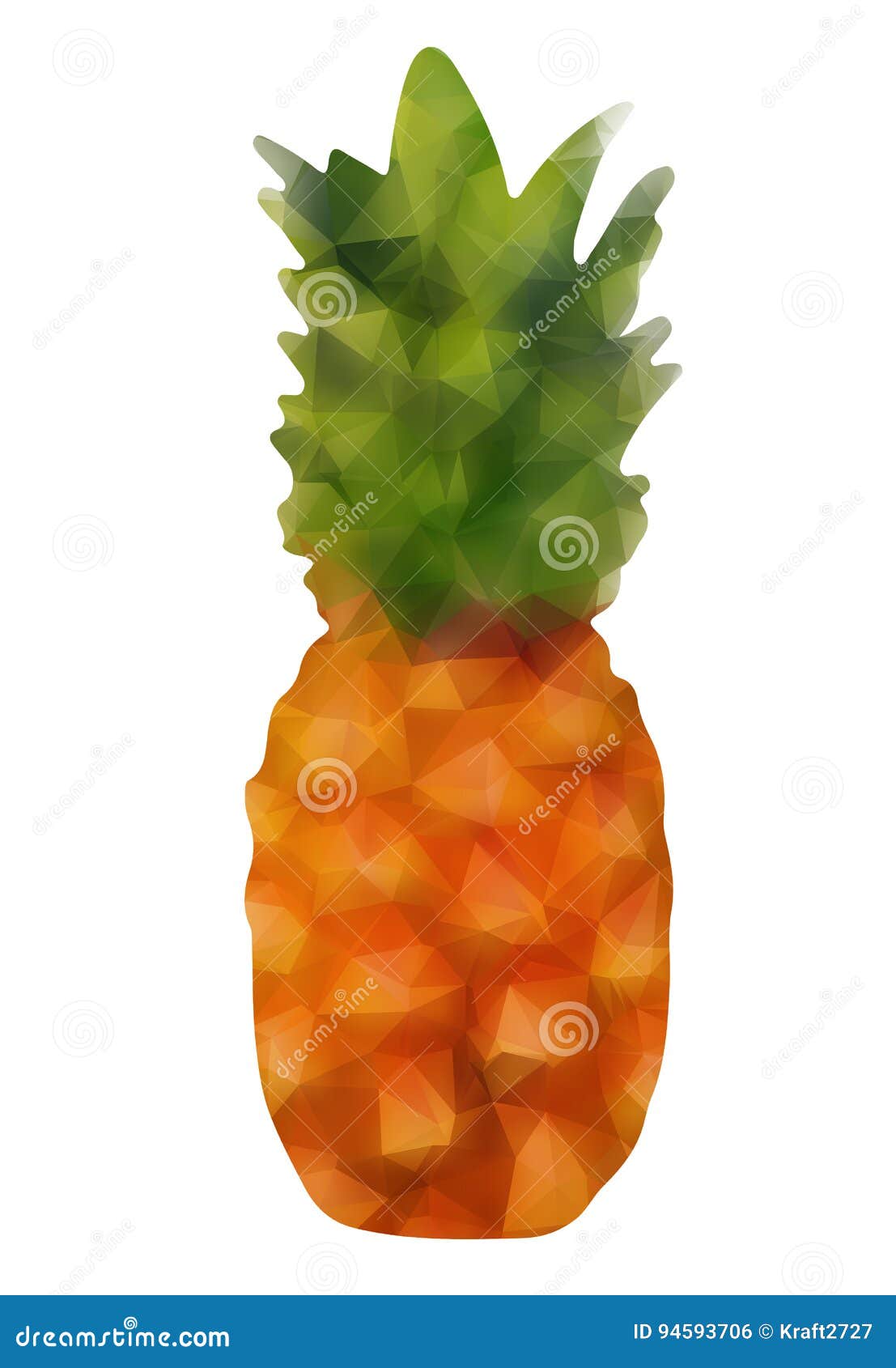 Isolated Pineapple Triangle Stock Vector - Illustration of green, color ...