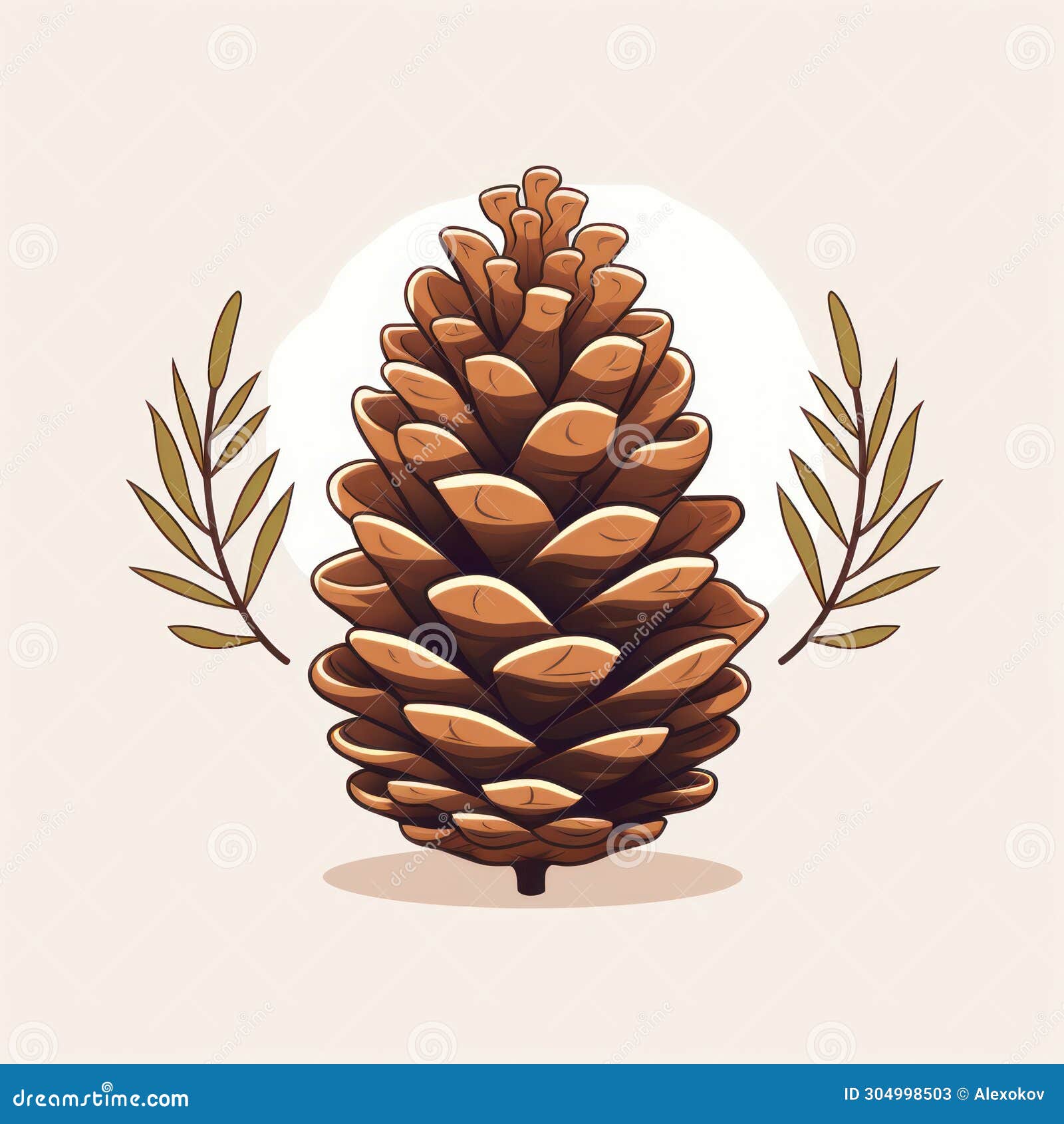 Isolated Pinecone on White Background AI Generated Stock Illustration ...