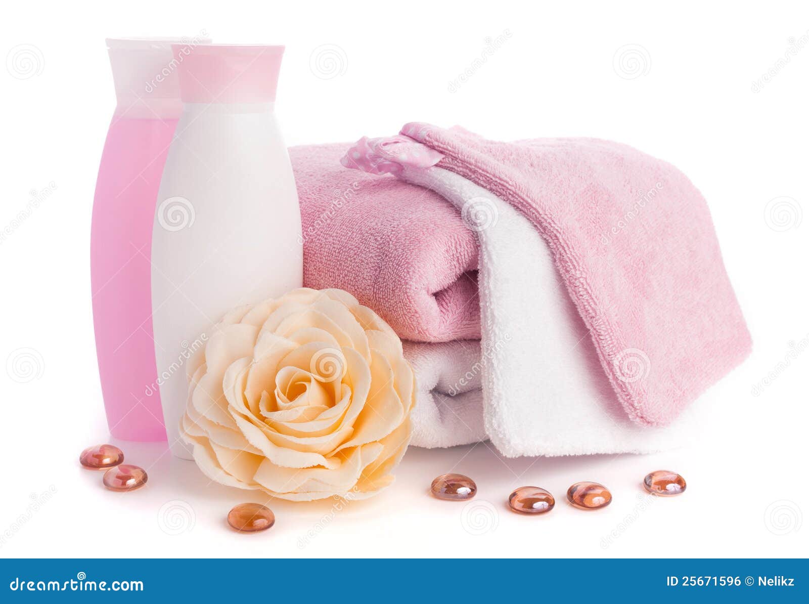 Isolated Pink Accessory for Spa or Sauna Stock Photo - Image of massage ...
