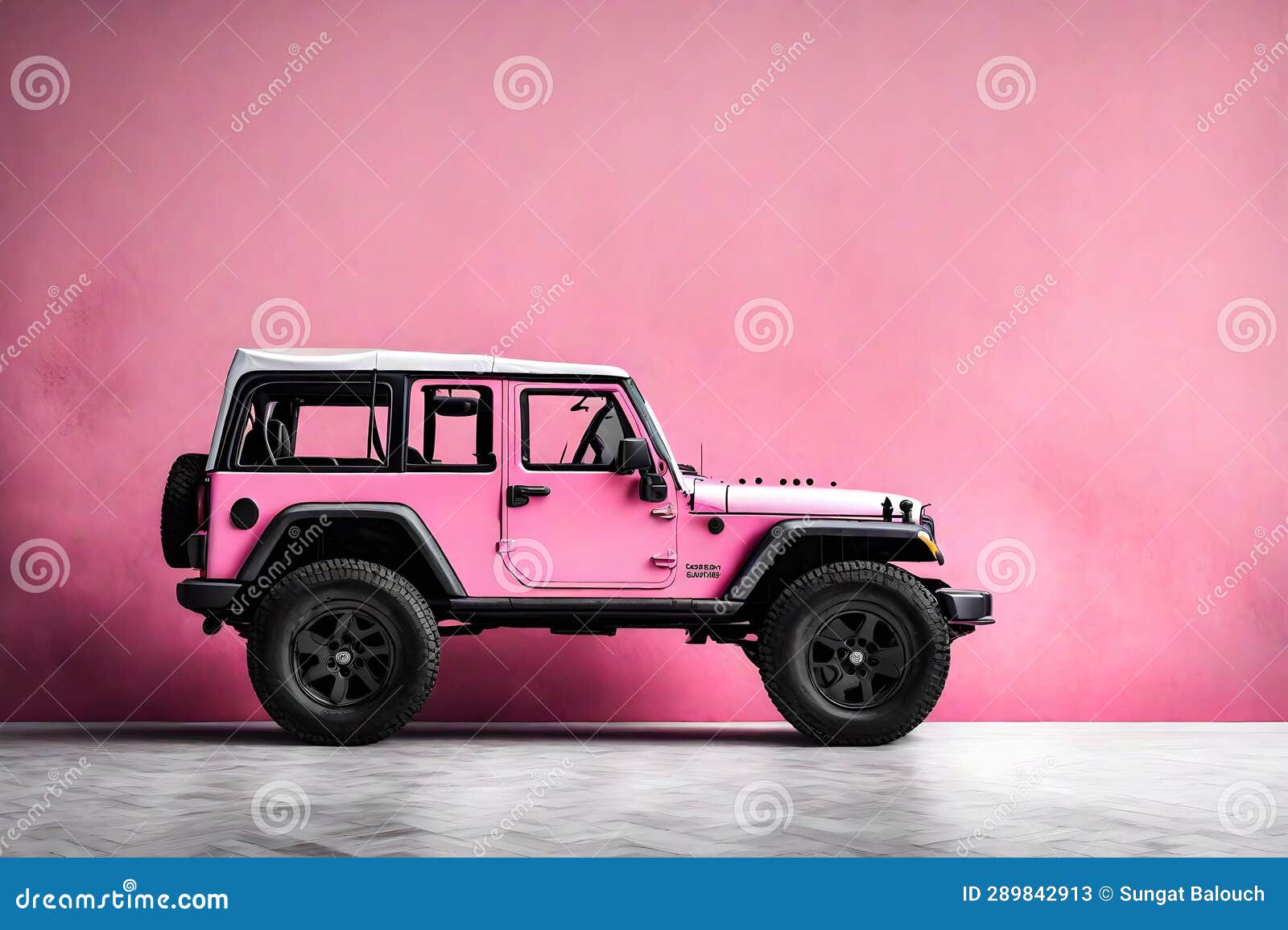 Isolated Pink Jeep Infront of Wall, Texture, HD Background, Abstract ...