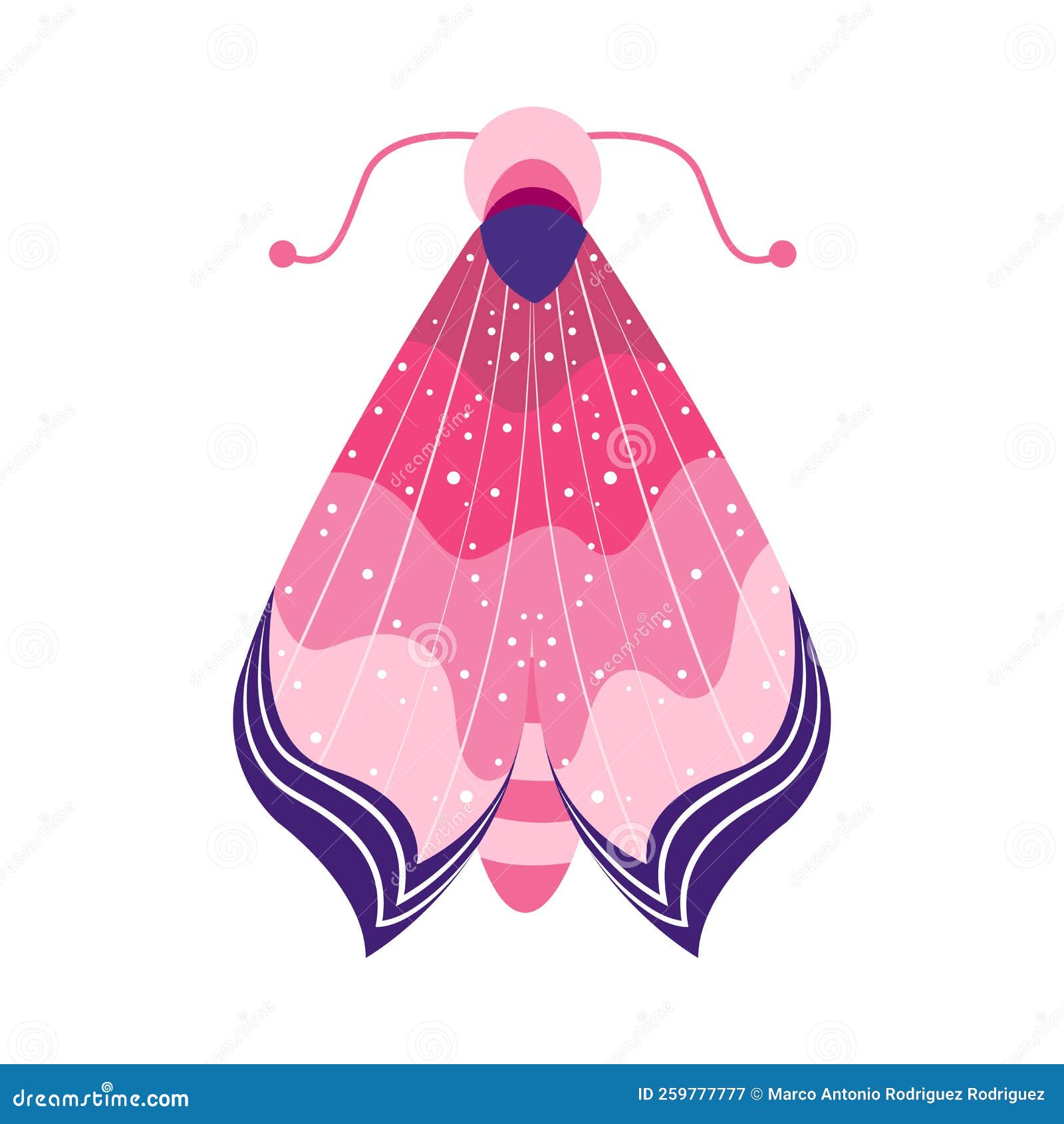 Isolated Pink Moth Vector Illustration Stock Vector - Illustration of ...