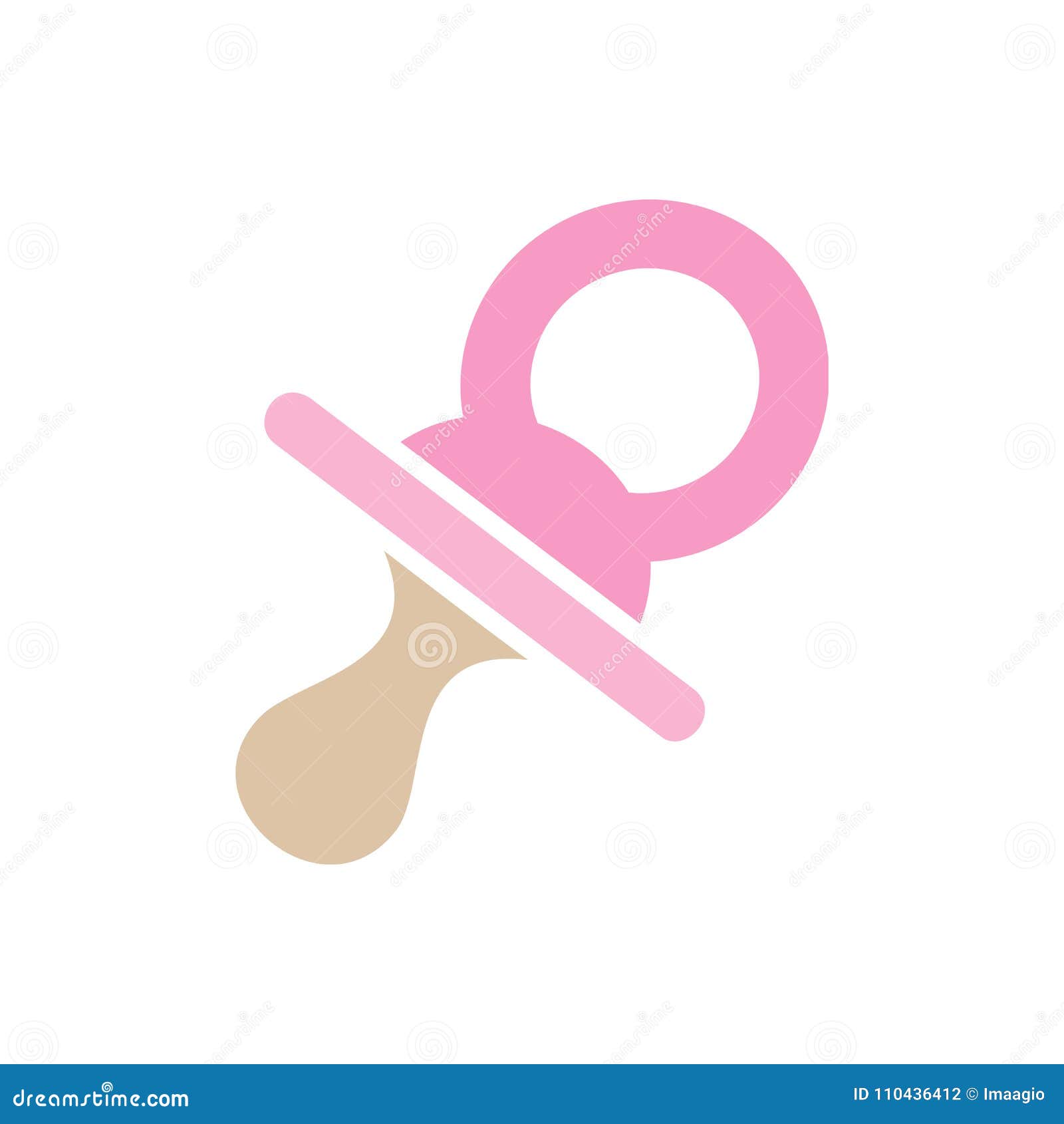 Isolated Pink Pacifier Icon on White Background Stock Vector ...
