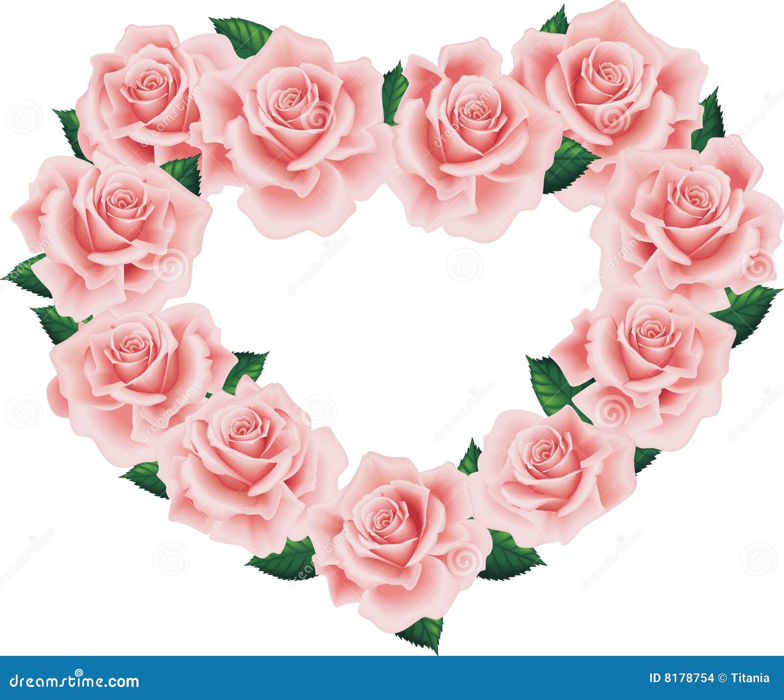 Isolated Pink Rose Heart Stock Images - Image: 8178754