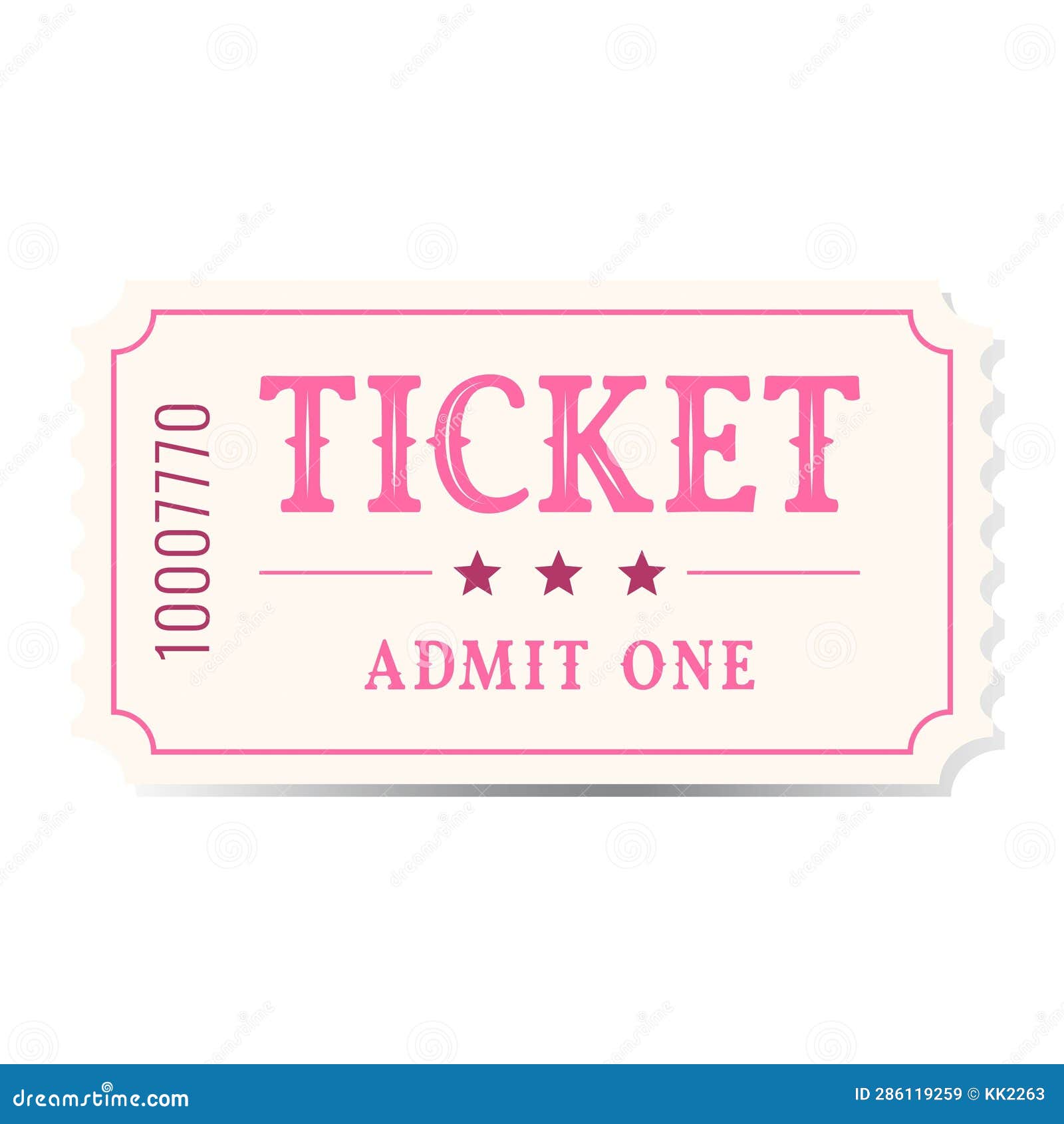 Isolated Pink Vector Ticket Stock Illustration - Illustration of cinema ...