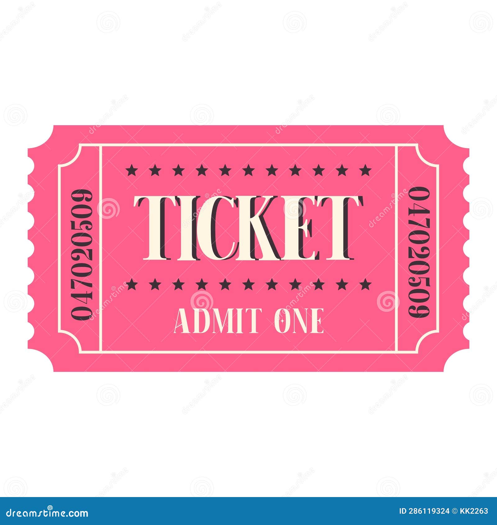 Isolated Pink Vector Ticket Stock Vector - Illustration of number ...