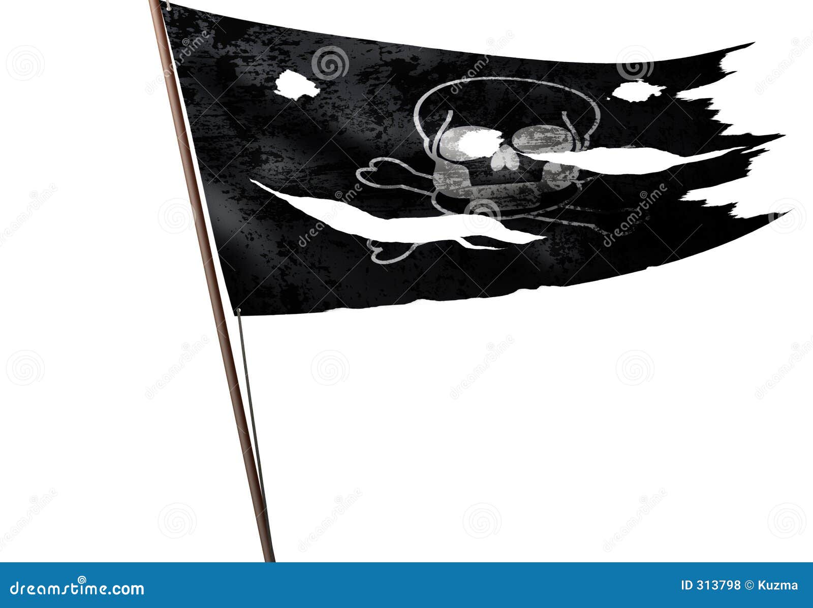 Pirate Flag. Isolated Illustration Of A Piratical Flag On A White ...