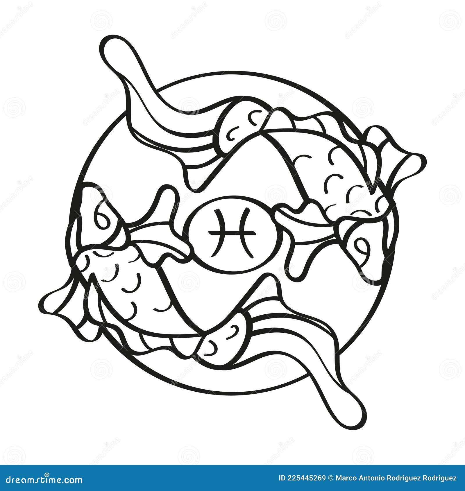 Outline Zodiac Sign Aquarius Astrological Symbol Vector Illustration